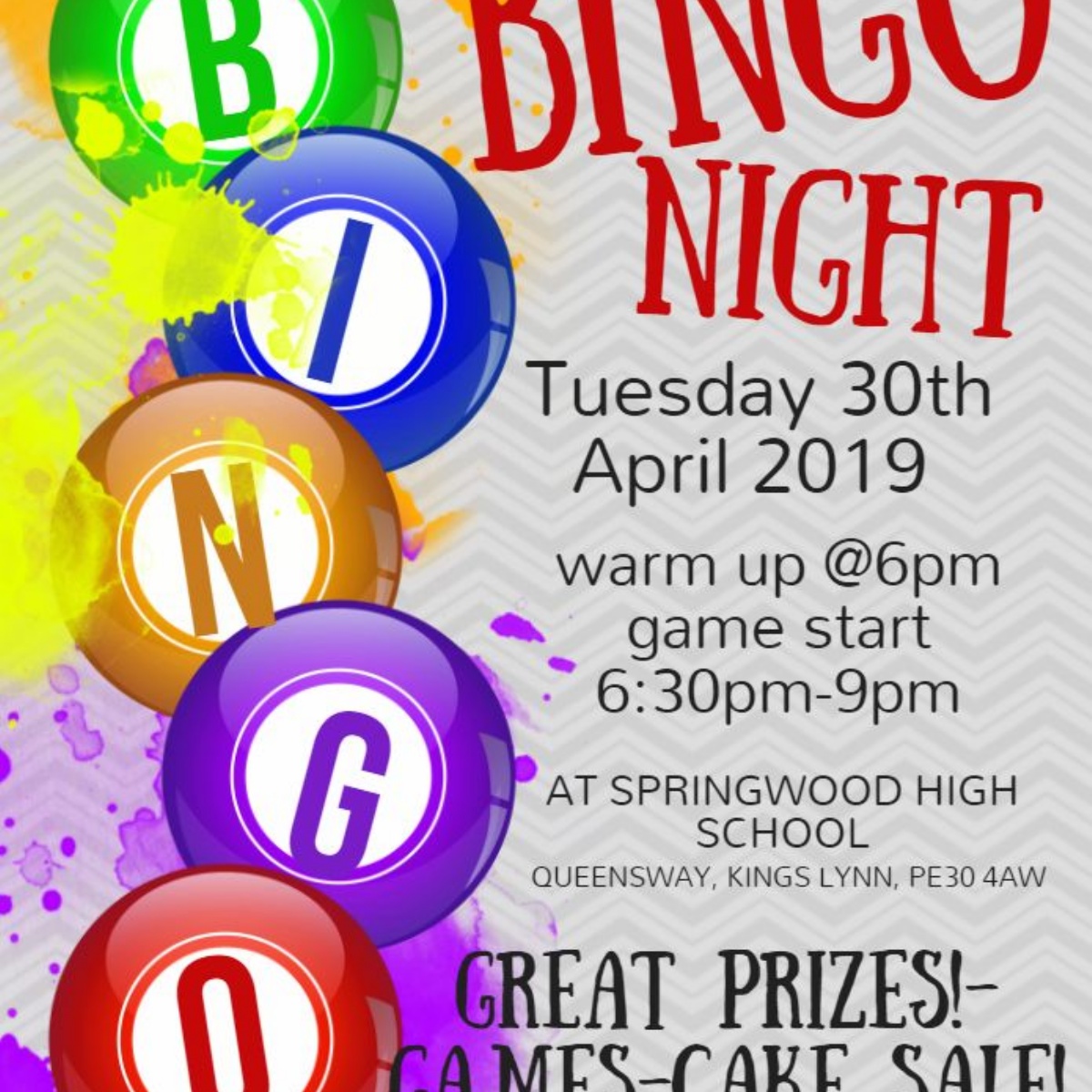 Springwood High School - Bingo Night - 30th April 2019